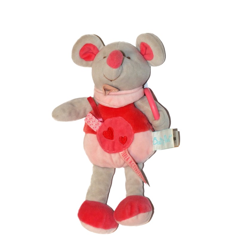 Doudou Souris rose Baby Nat Super Activités BN0213
